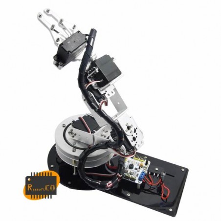 Aluminium Robot 6 DOF Arm Mechanical Robotic Arm Clamp Claw Mount Kit and Servos with Controller ...